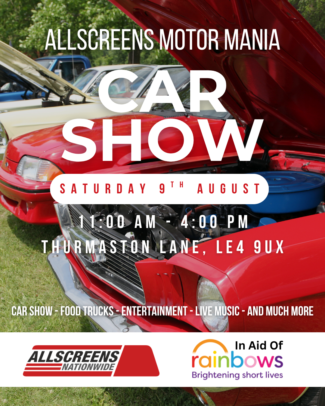 Allscreens Motor Mania Car Show & Open Day In Aid Of Rainbows